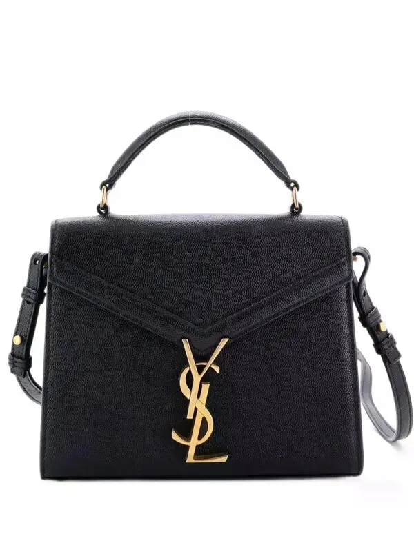 Saint Laurent Cassandra Top Handle Bag Leather Mini Shoulder Bag - Black