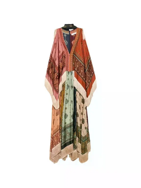 Zimmermann Valiant Fringed Gown Dress - Brown