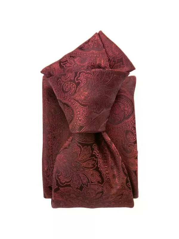 ELIZABETTA Vienna Paisley-jacquard Tie - Red