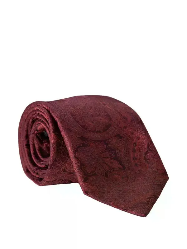 ELIZABETTA Vienna Paisley-jacquard Tie - Red