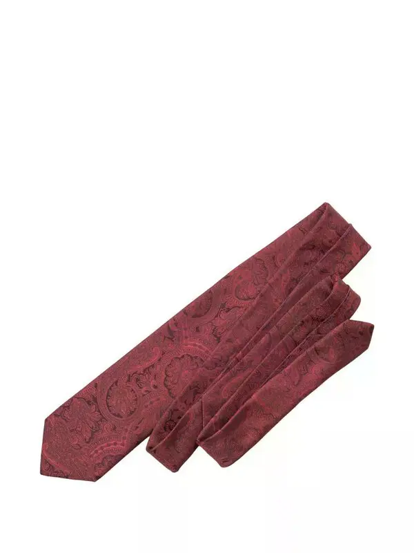 ELIZABETTA Vienna Paisley-jacquard Tie - Red