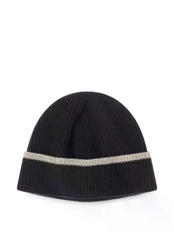 LARDINI Ribbed-knit Beanie Hat And Scarf Set
