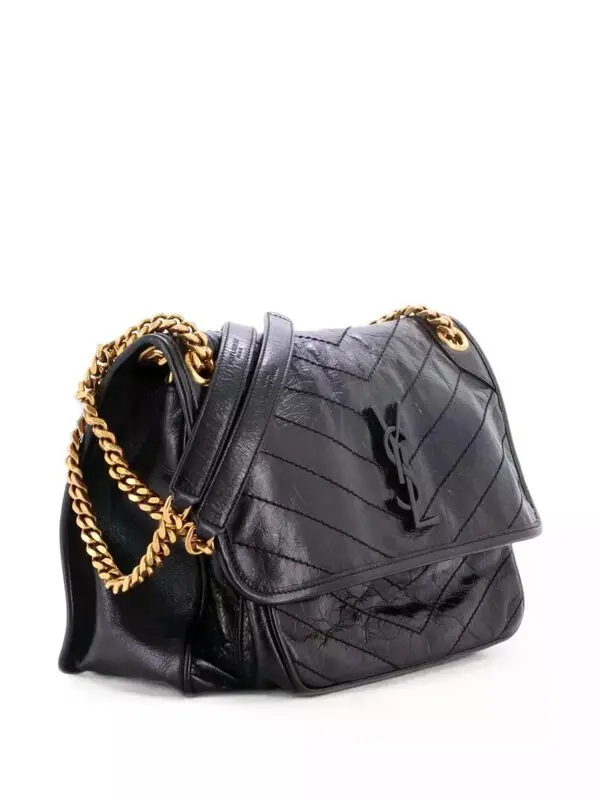 Saint Laurent Niki Chain Flap Bag Matelasse Chevron Leather Medium Shoulder Bag