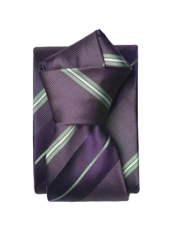 ELIZABETTA Toledo Silk Jacquard Tie - Purple