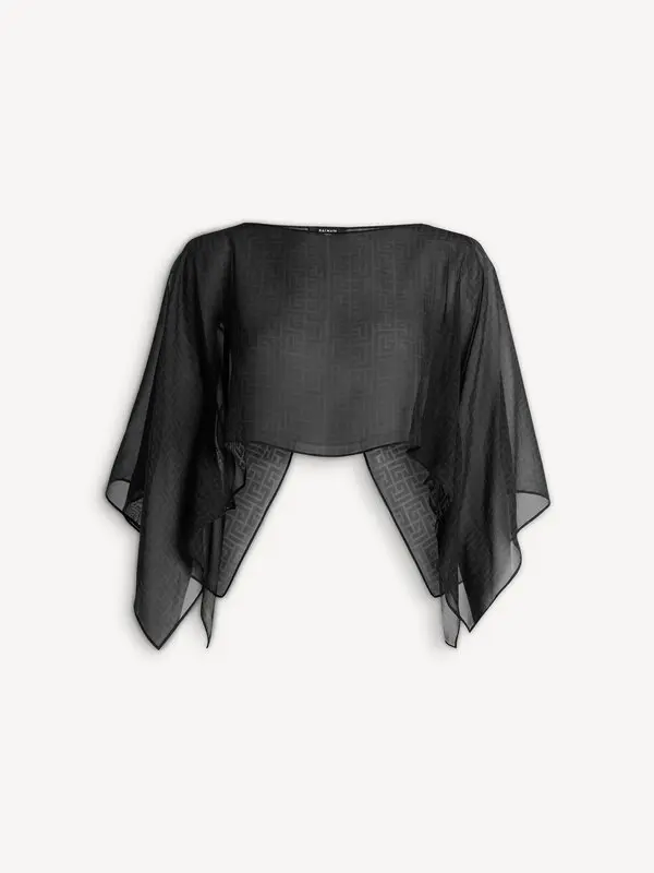 Balmain Monogram Beach Top In Chiffon