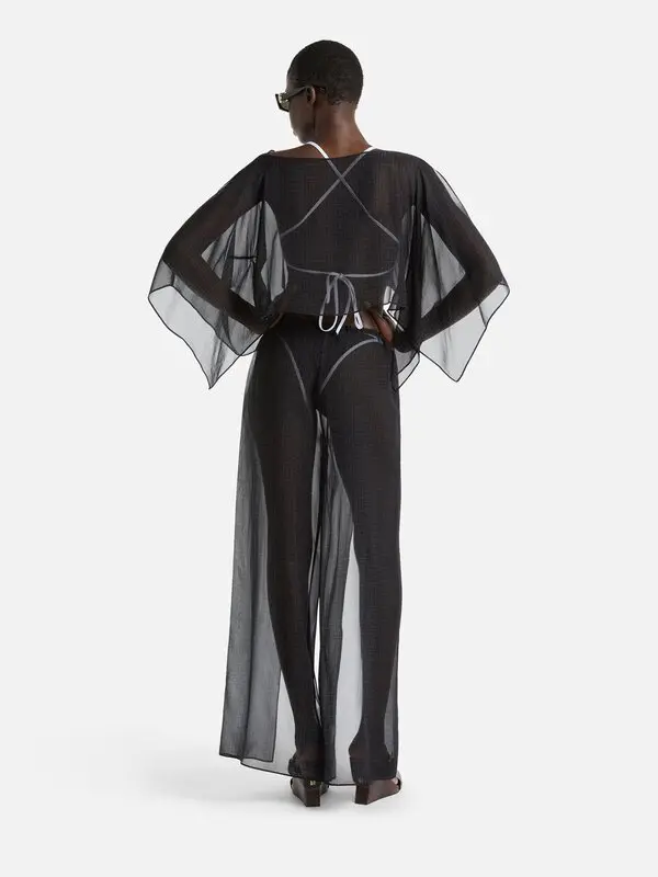 Balmain Monogram Beach Top In Chiffon