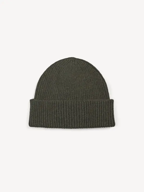 Balmain Wool Beanie With Leather Vintage Label