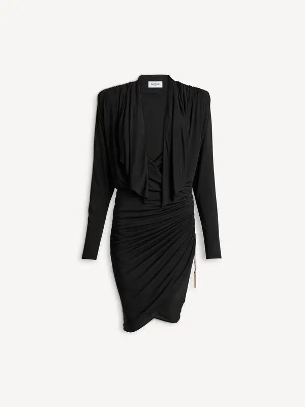 Balmain Draped Flowing Jersey Dress
