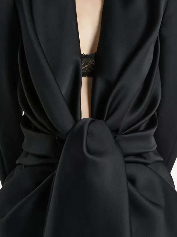 Balmain Satin Crepe Jacket With Tie Detail