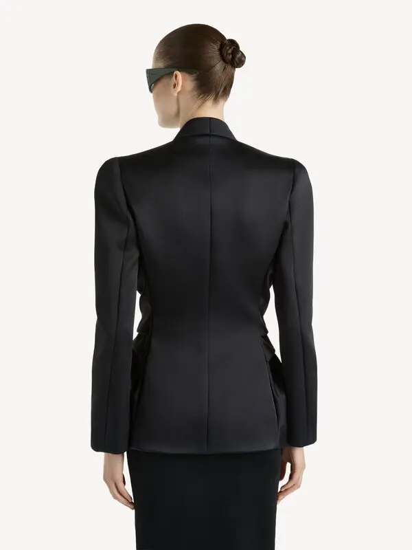 Balmain Satin Crepe Jacket With Tie Detail