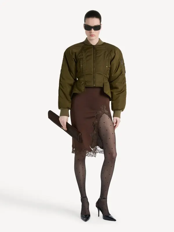 Balmain Nylon Signature Bomber Jacket - Green