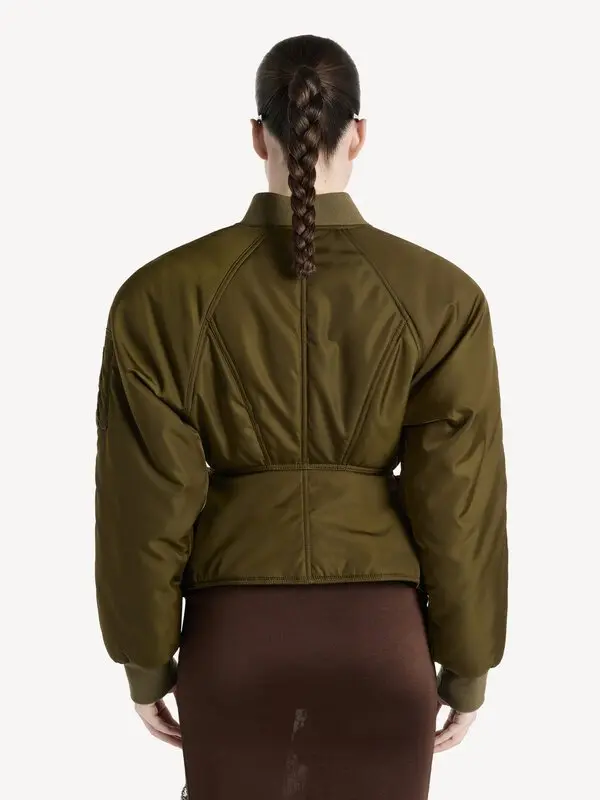 Balmain Nylon Signature Bomber Jacket - Green