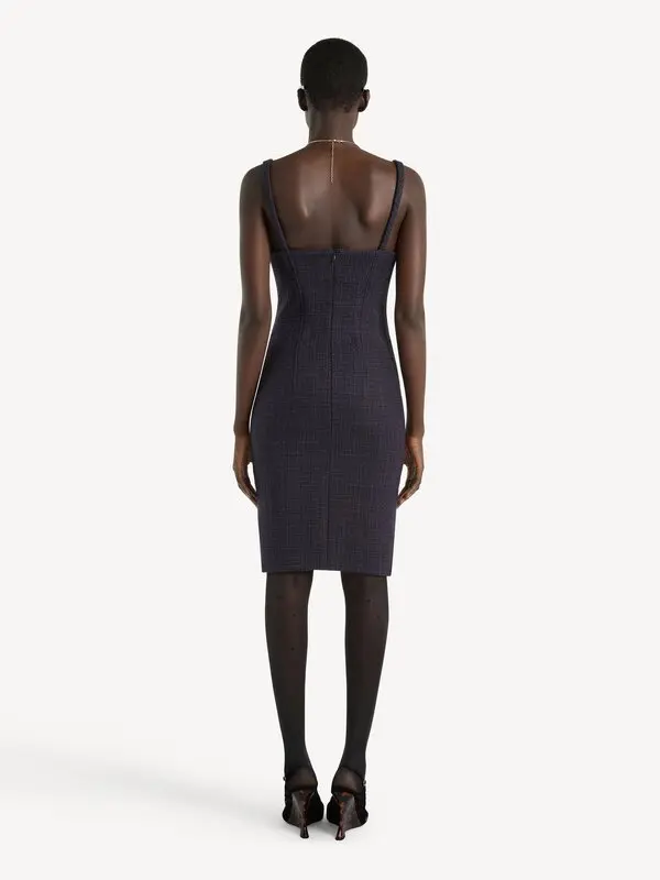 Balmain Tweed Dress With Spaghetti Straps