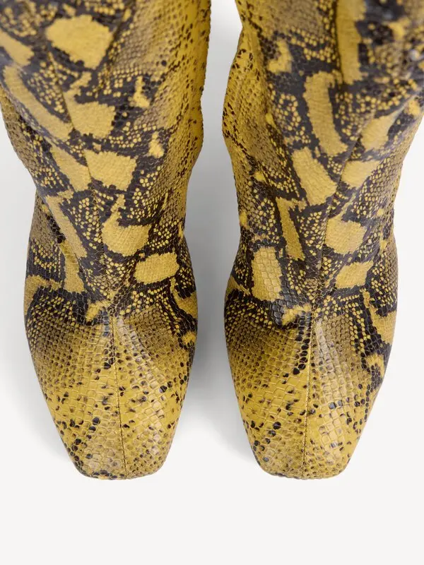 Balmain Wedge Boots In Python-effect Leather