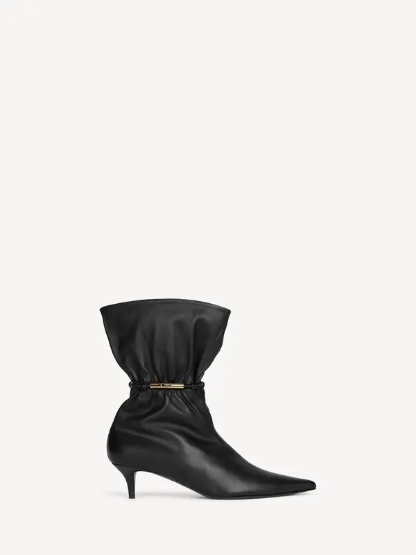 Balmain Sphynx Smooth Leather Ankle Boots