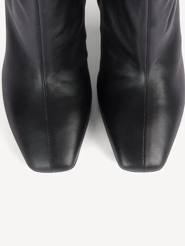 Balmain Wedge Smooth Leather Ankle Boots