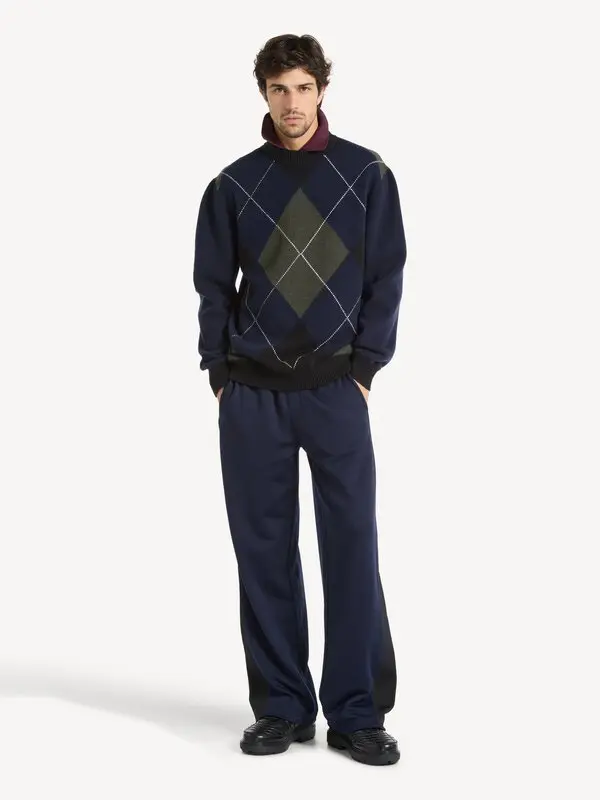 Balmain Merino Wool Jumper With Diamond Pattern - Multicolor