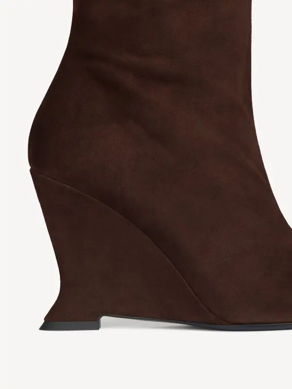 Balmain Wedge Ankle Boots In Suede