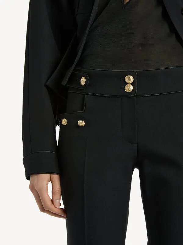 Balmain Pleated Wool Gabardine Trousers