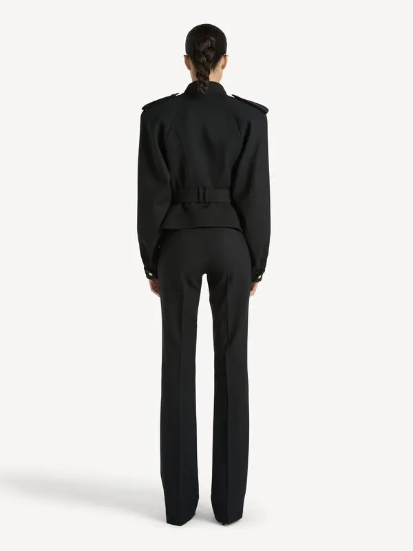 Balmain Pleated Wool Gabardine Trousers
