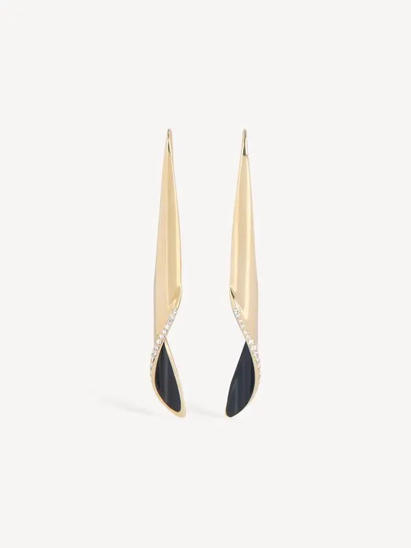 Balmain Organic Twist Earrings In Lacquered Brass