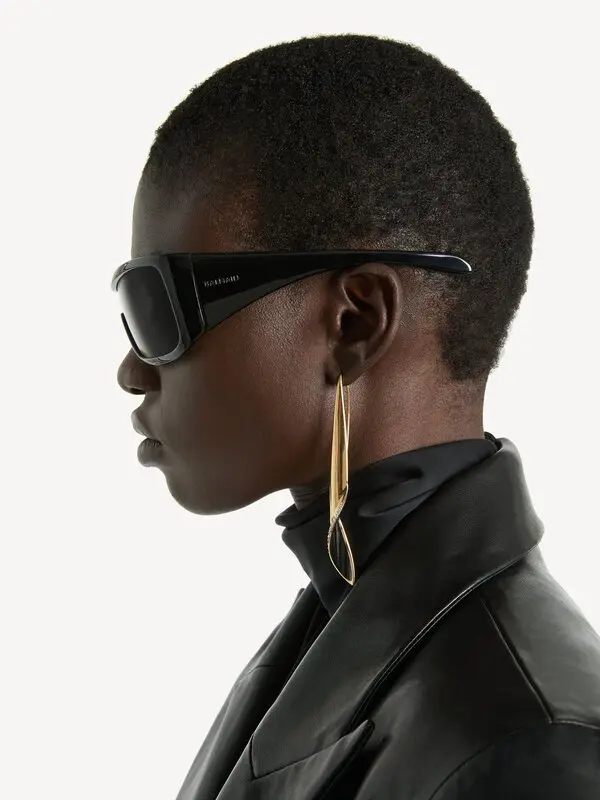 Balmain Organic Twist Earrings In Lacquered Brass