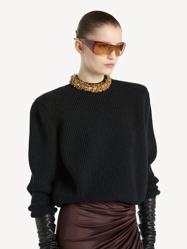 Balmain Cashmere Jumper With Embroidered Trim