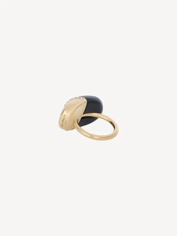Balmain Organic Ring In Lacquered Brass