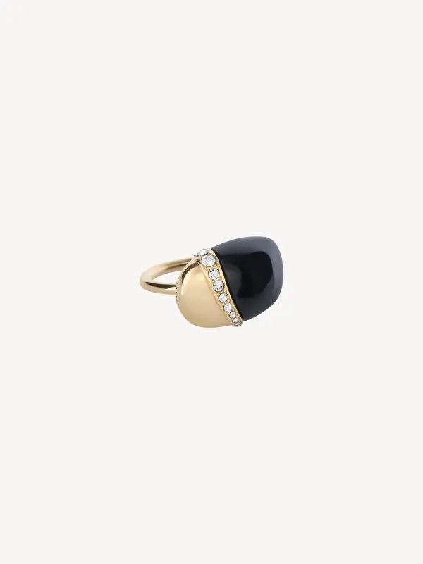 Balmain Organic Ring In Lacquered Brass - Multicolor