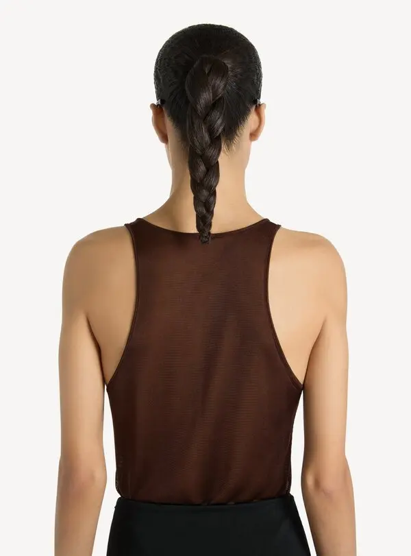 Balmain Knit Vest Top With Lace - Brown