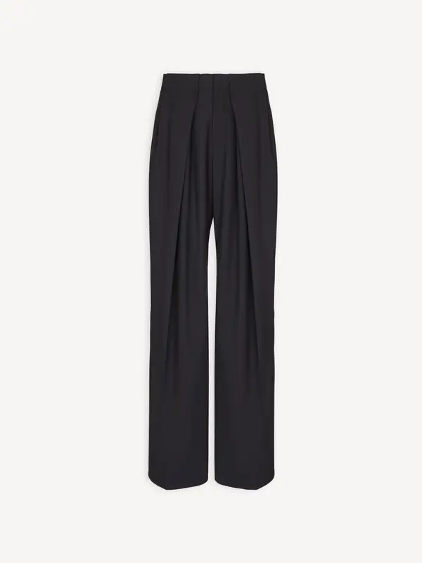 Balmain Wool Twill Trousers With Wide Knife Pleats