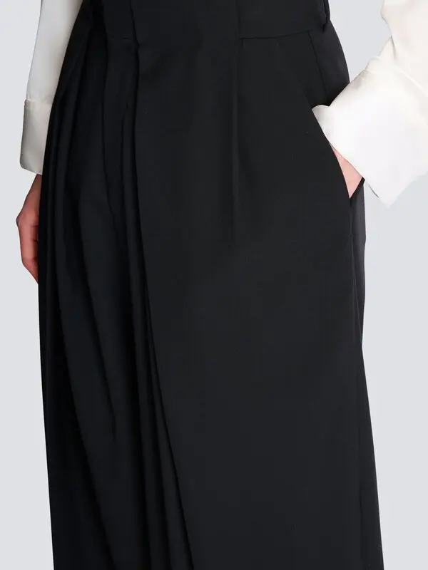 Balmain Wool Twill Trousers With Wide Knife Pleats