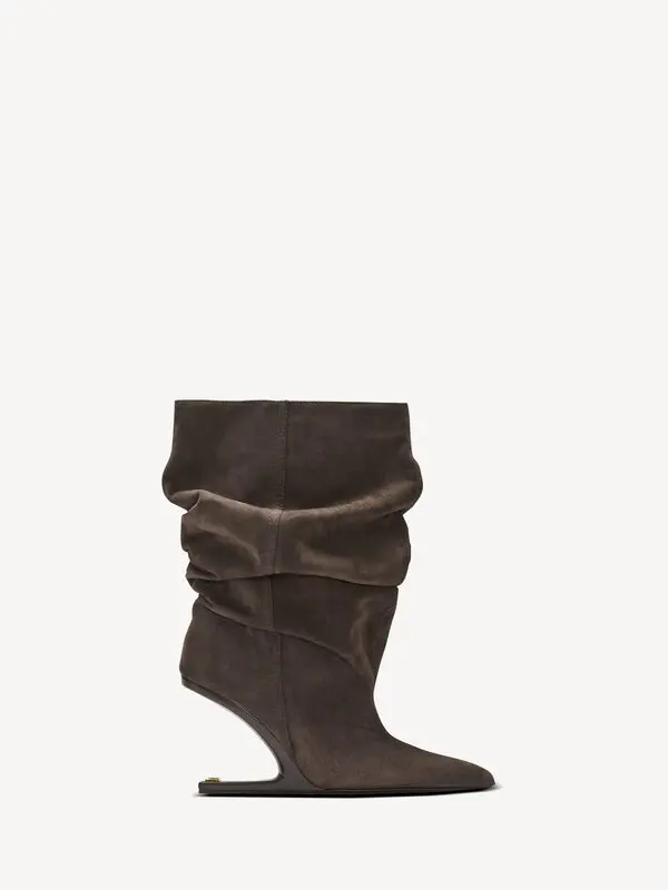 Balmain No Wedge Suede Ankle Boots - Grey