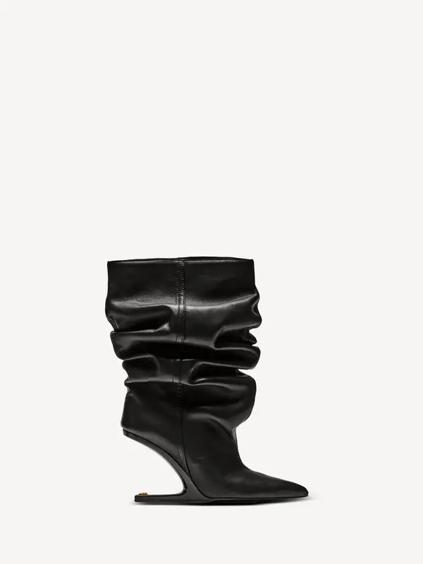 Balmain No Wedge Smooth Leather Ankle Boots