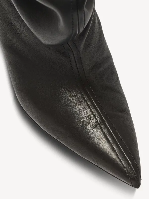 Balmain No Wedge Smooth Leather Ankle Boots