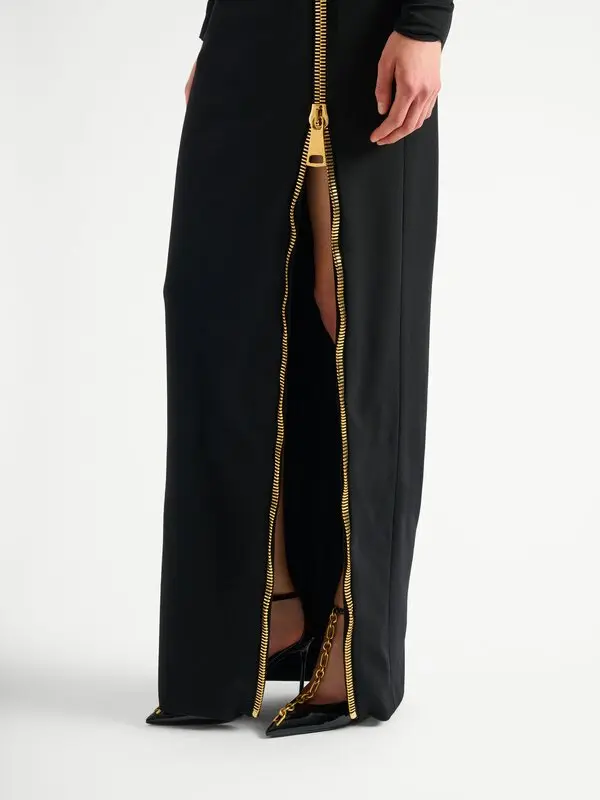 Balmain Long Slit Dress With Zip