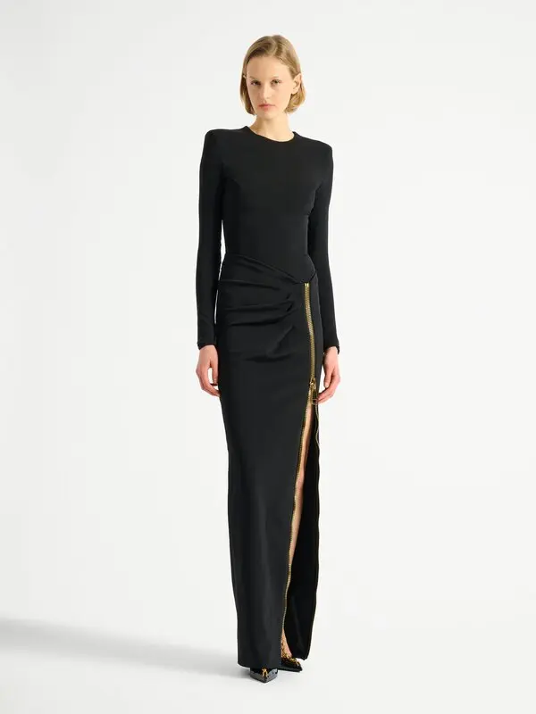 Balmain Long Slit Dress With Zip