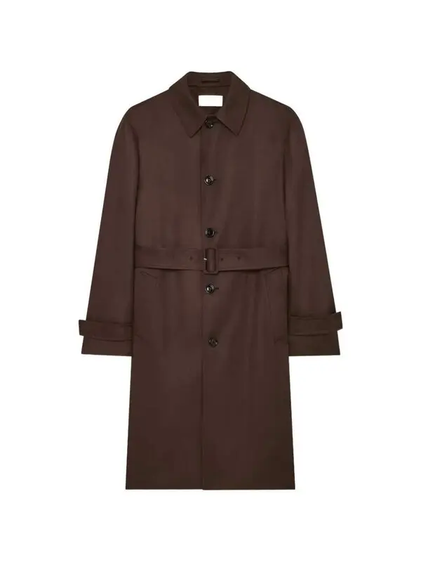 LARDINI Single-breasted Wool Trench Coat