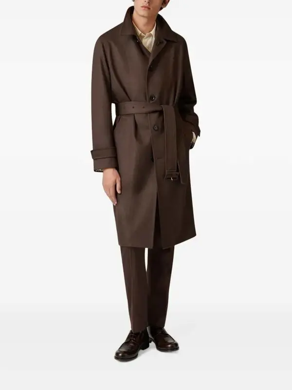 LARDINI Single-breasted Wool Trench Coat