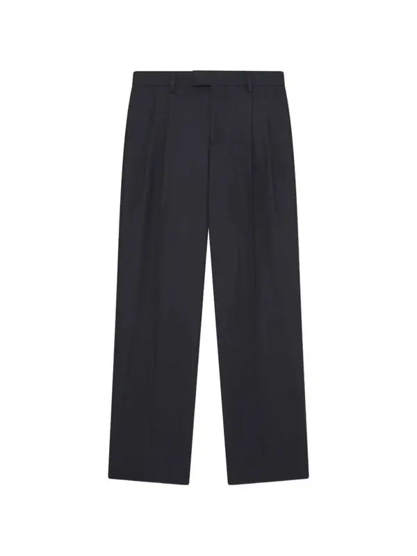 LARDINI Double-pleated Trousers In Micro-herringbone