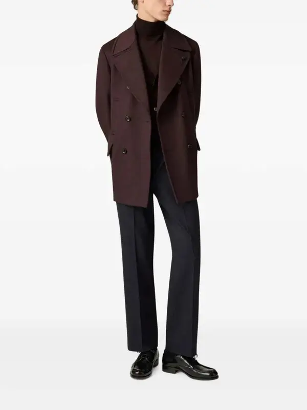 LARDINI Double-pleated Trousers In Micro-herringbone