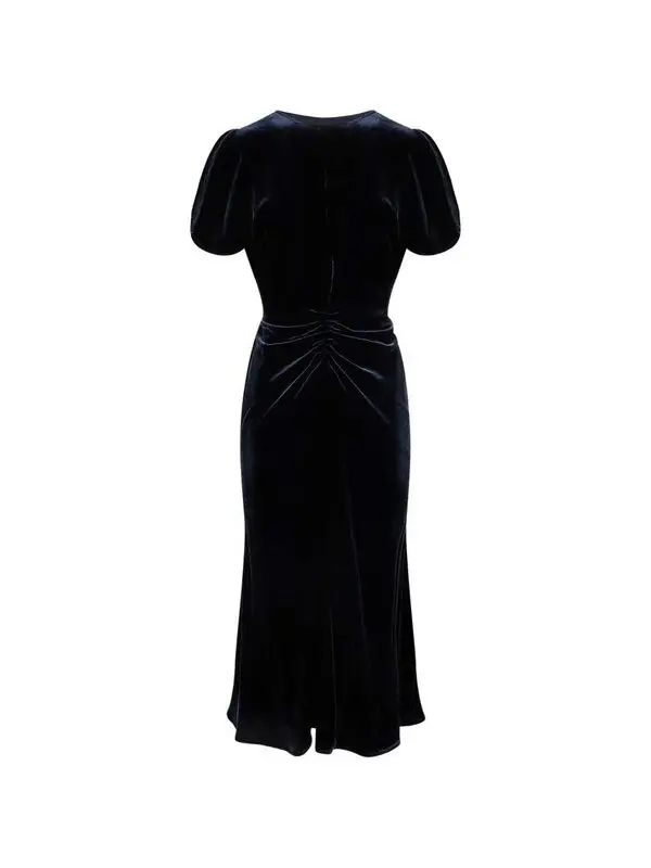 Victoria Beckham Velvet Midi Dress - Blue