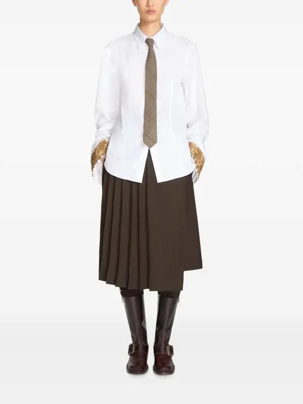 Dries Van Noten Embroidered Cotton Poplin Shirt