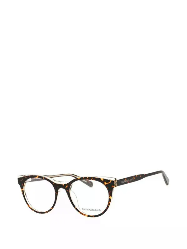Calvin Klein Tortoiseshell-effect Round-frame Glasses