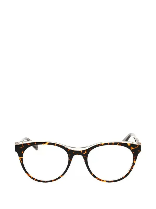 Calvin Klein Tortoiseshell-effect Round-frame Glasses - Brown