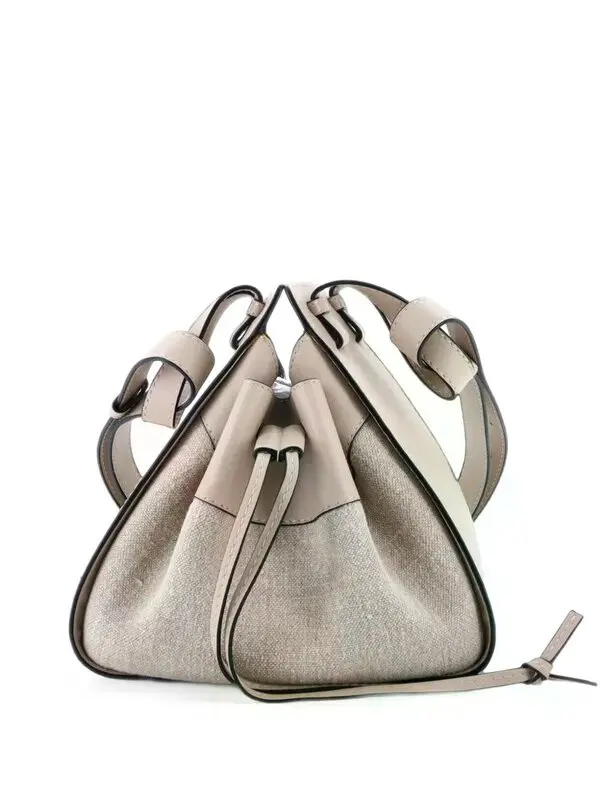 Loewe Hammock Bag Leather And Canvas Small Shoulder Bag - Neutrals