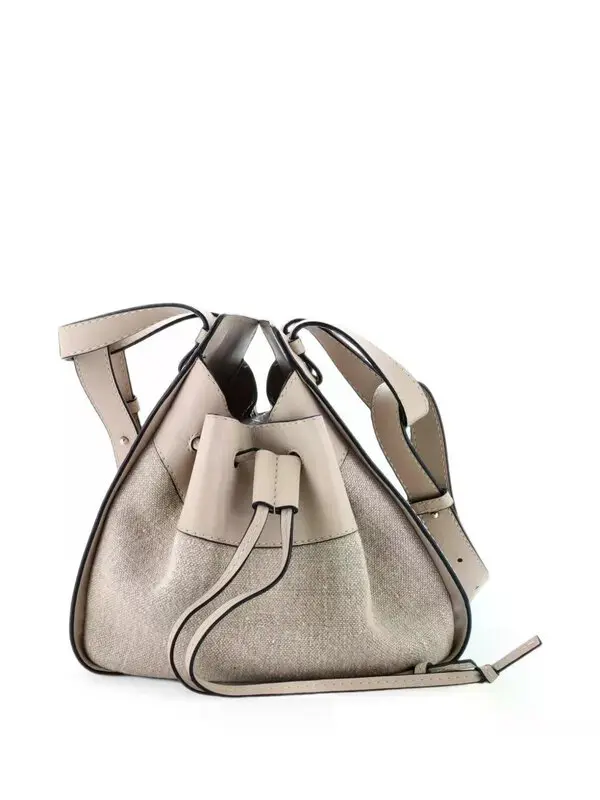 Loewe Hammock Bag Leather And Canvas Small Shoulder Bag - Neutrals