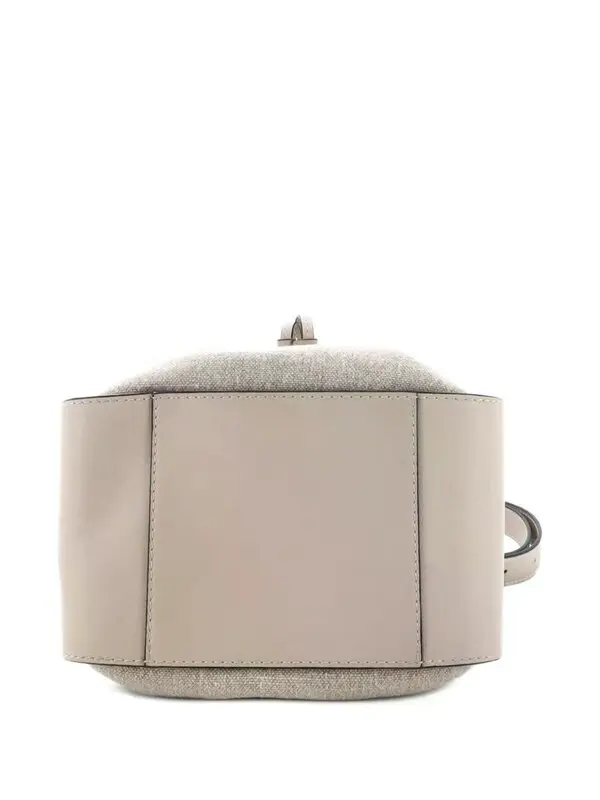 Loewe Hammock Bag Leather And Canvas Small Shoulder Bag - Neutrals