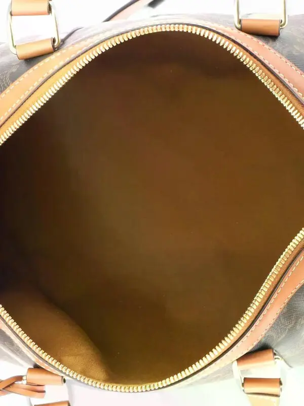Celine Boston Bag Triomphe Coated Canvas Large Handbag
