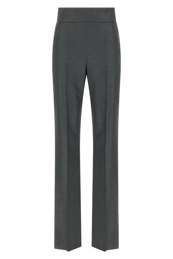 Valentino Garavani Textured Silk Wool Pants - Gray
